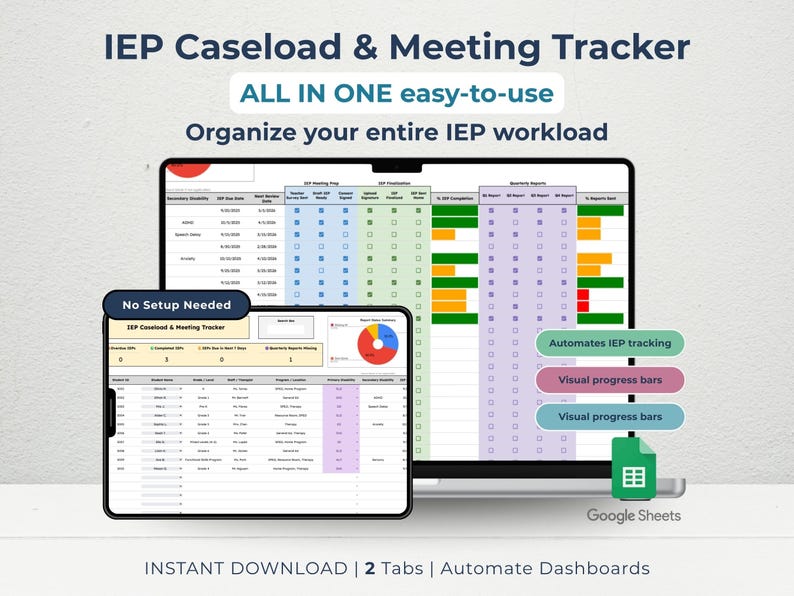 IEP Data Tracking Google Sheets Bundle: SPED Teacher Resources for ...