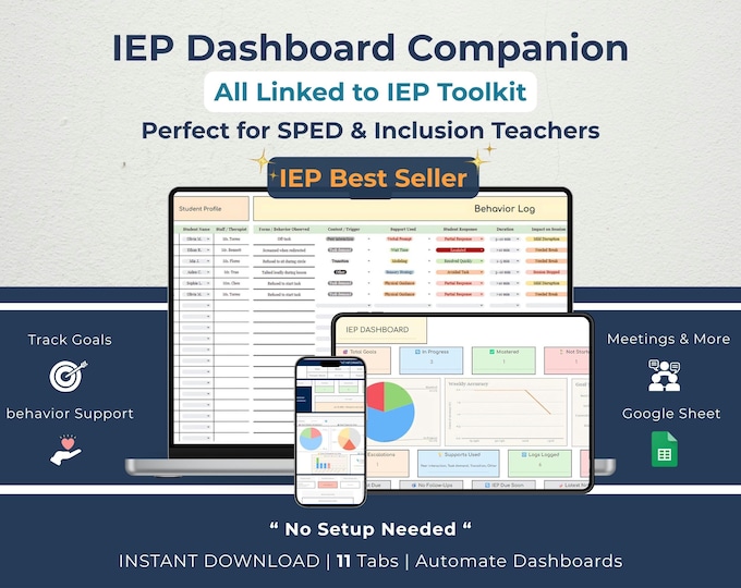 IEP Snapshot Summary Black and White // Special Education, Teacher ...