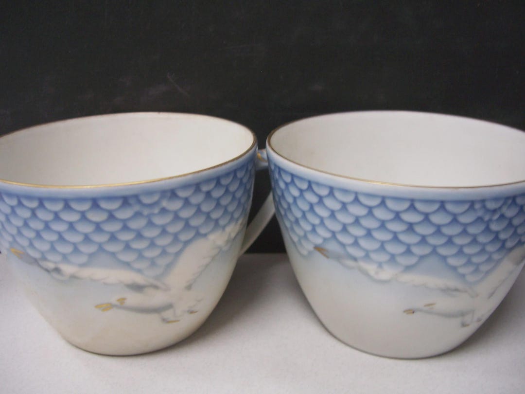 Set of 4 Teacups and Saucers - Seagull and Seashell by BING & GRONDAHL ...