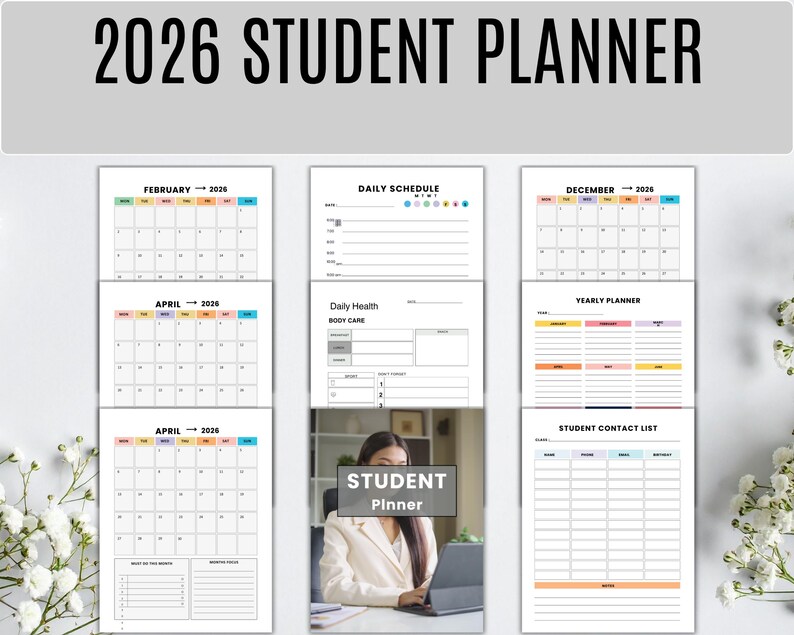 2026 Student Planner Digital Download Academic Planner for College High ...