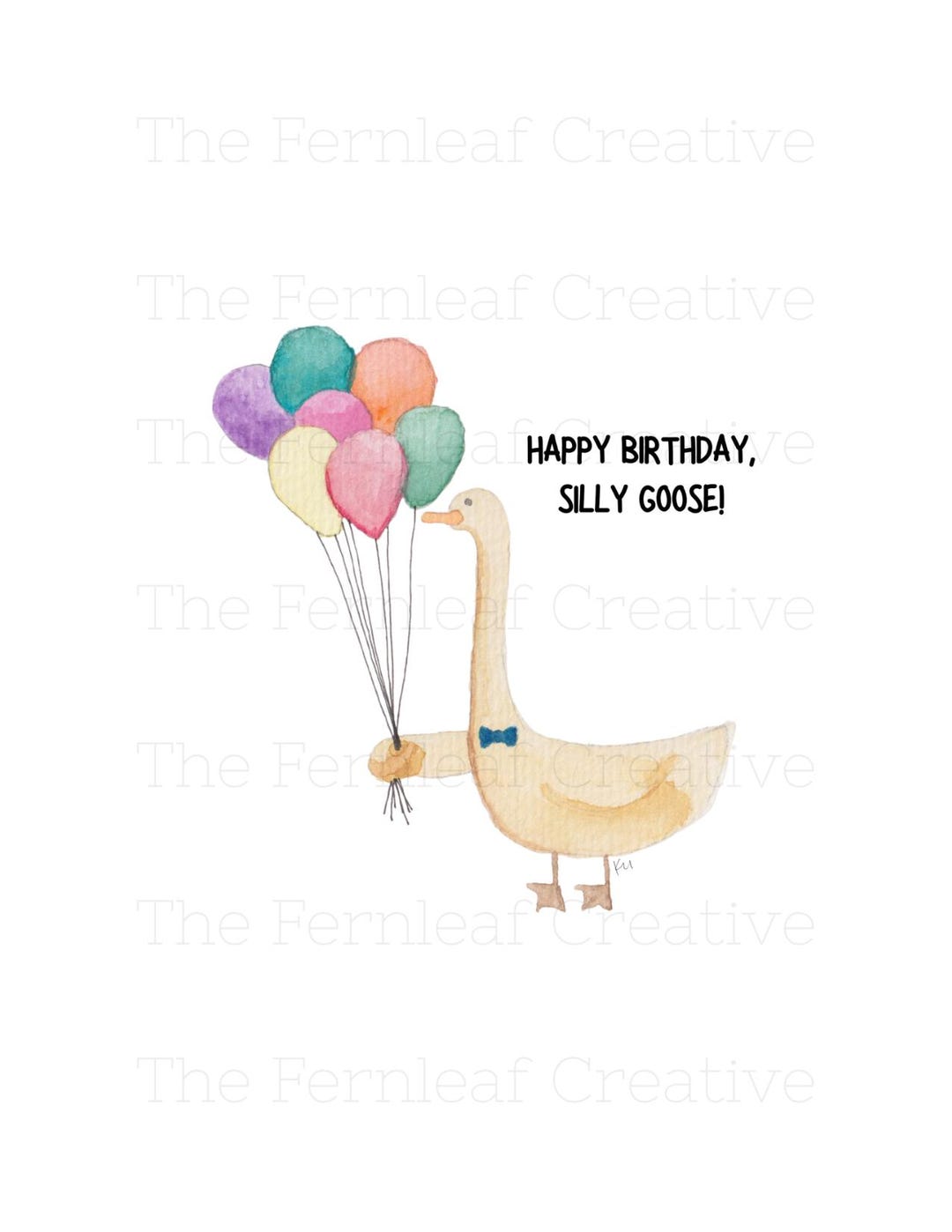 Funny Birthday Card Printable – Silly Goose Greeting Card – Digital ...