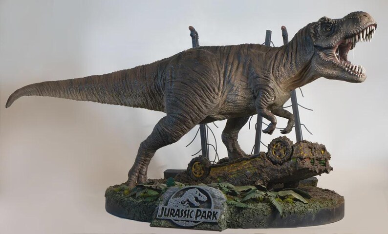 Jurassic Park STL File – T-rex Diorama 3D Print Model | Movie Scene ...