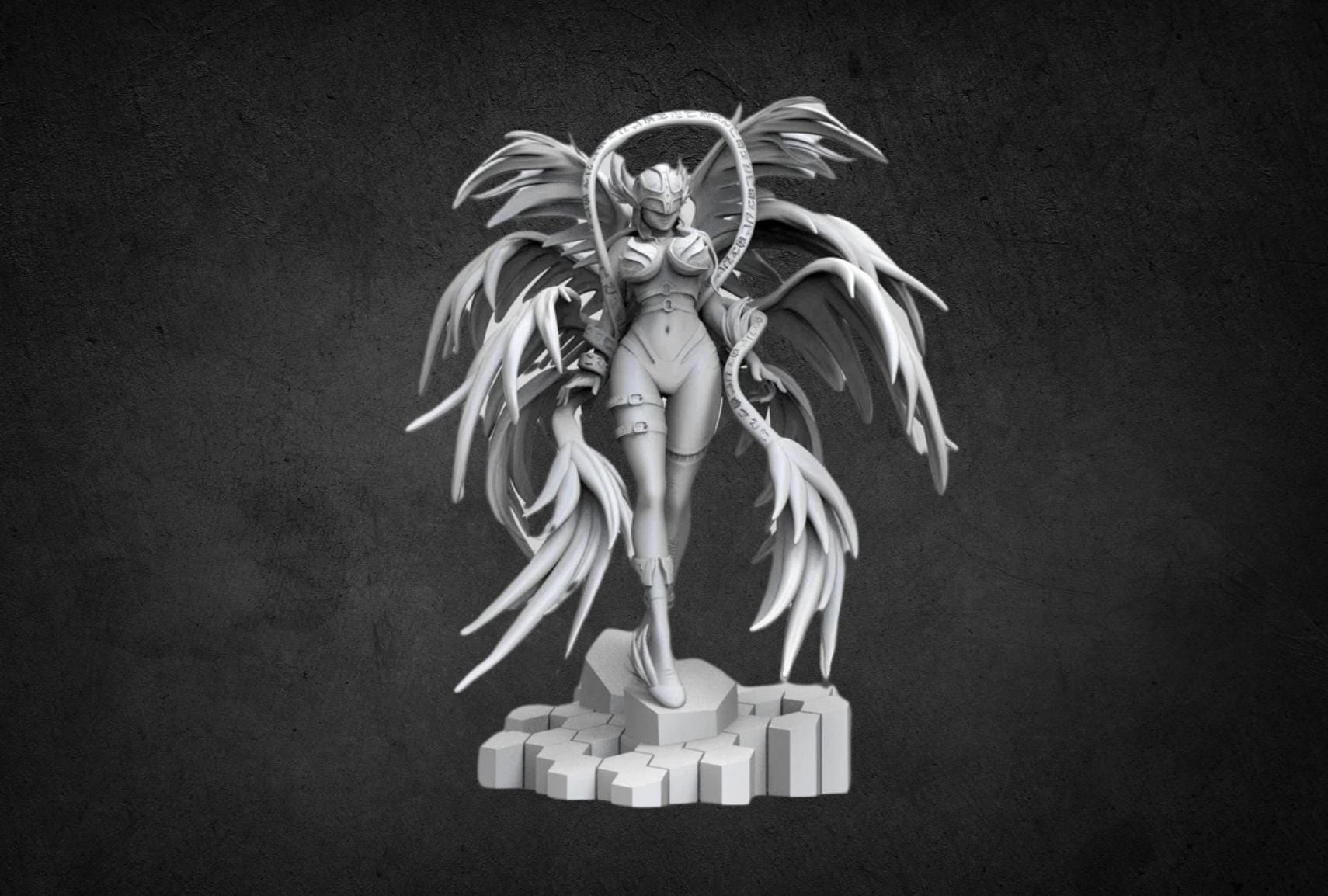 Angewomon Digimon STL File | Anime Angel 3D Print Model | Instant ...