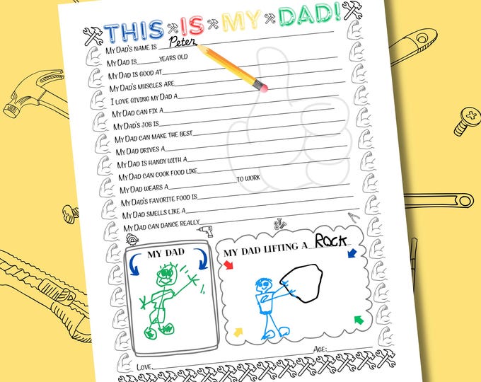 Fill in the Blank Father's Day Card, Father Day, Fill in the Gaps ...