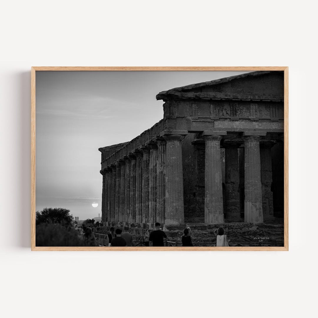 Agrigento Black and White Sicily Print | Valley of the Temples Framed ...