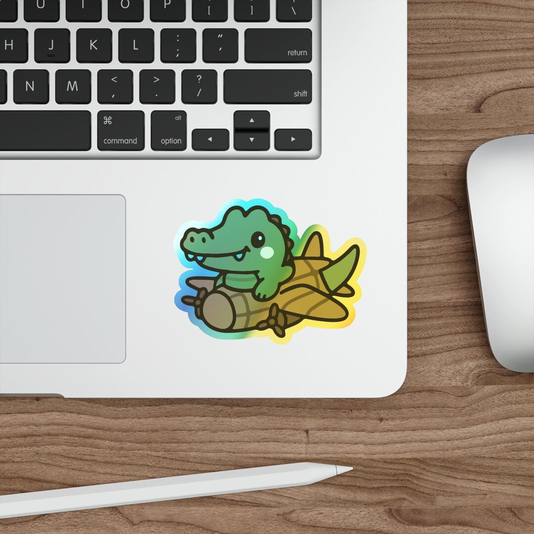Bombardiro Crocodilo Sticker, Flying Croc Holographic Chaos From the ...