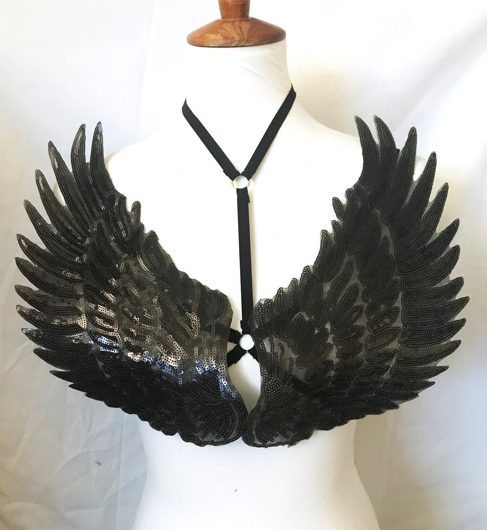 Angel Wings Sparkle Cage Harness Top - Etsy