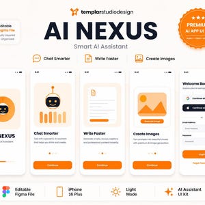 AI Assistant App UI Kit | Light Mode Figma Mobile Design (25 Screens ...