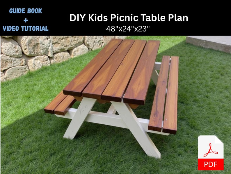 DIY Kids Picnic Table and Bench Plans With Step by Step Build ...