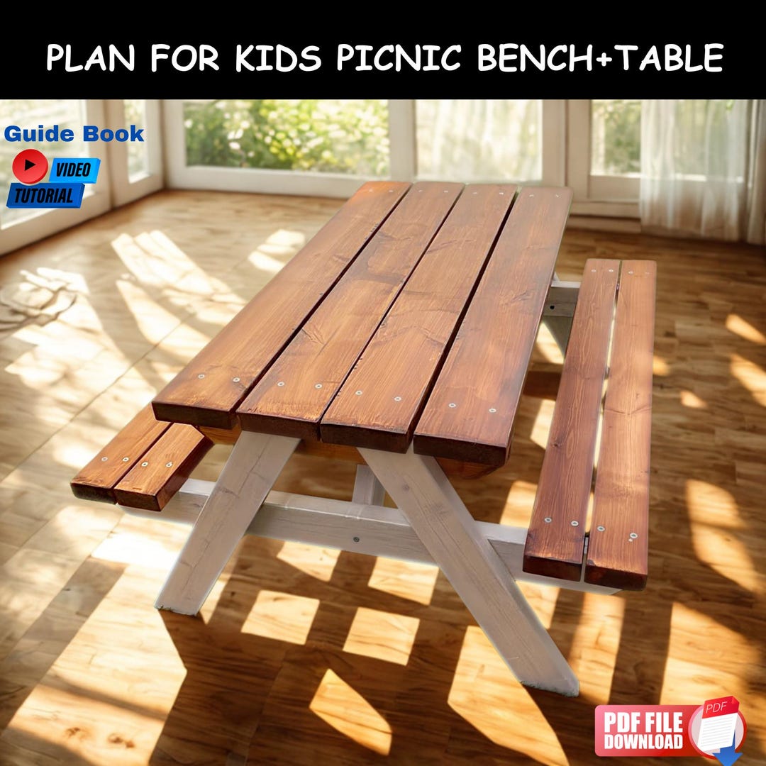 DIY Kids Picnic Table and Bench Plans With Step by Step Build ...