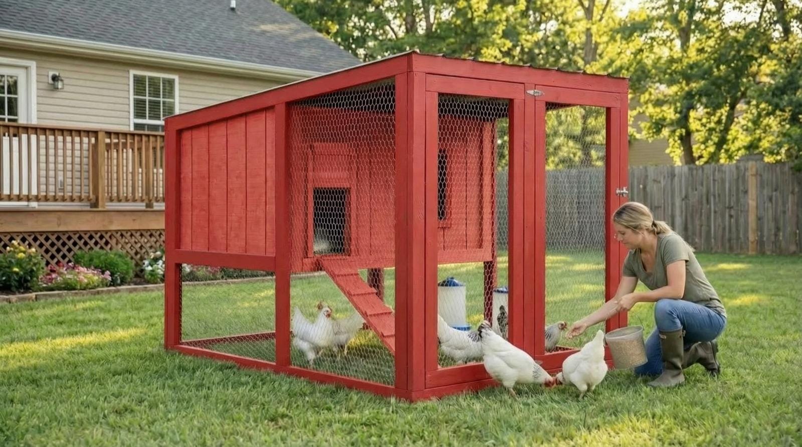 6x8 Ft Chicken Coop Plans 10 Chickens With Instructions, Double Wide ...