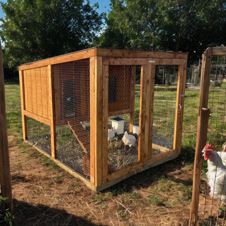 6x8 Ft Chicken Coop Plans 10 Chickens With Instructions, Double Wide ...