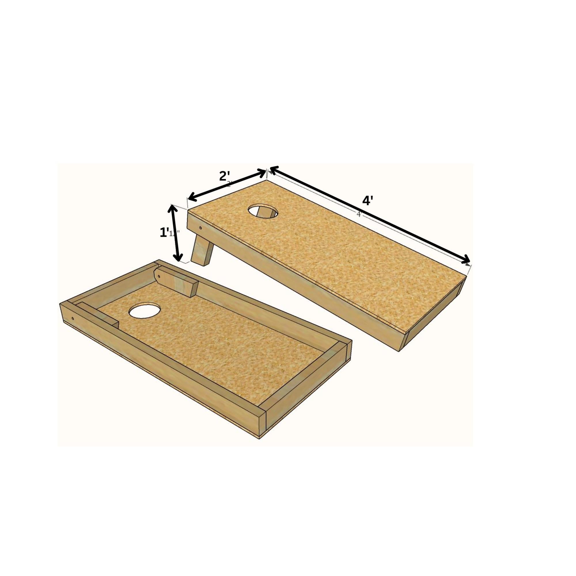 48"x24" DIY Cornhole Board Plans With Instruction– Woodworking Plan PDF ...