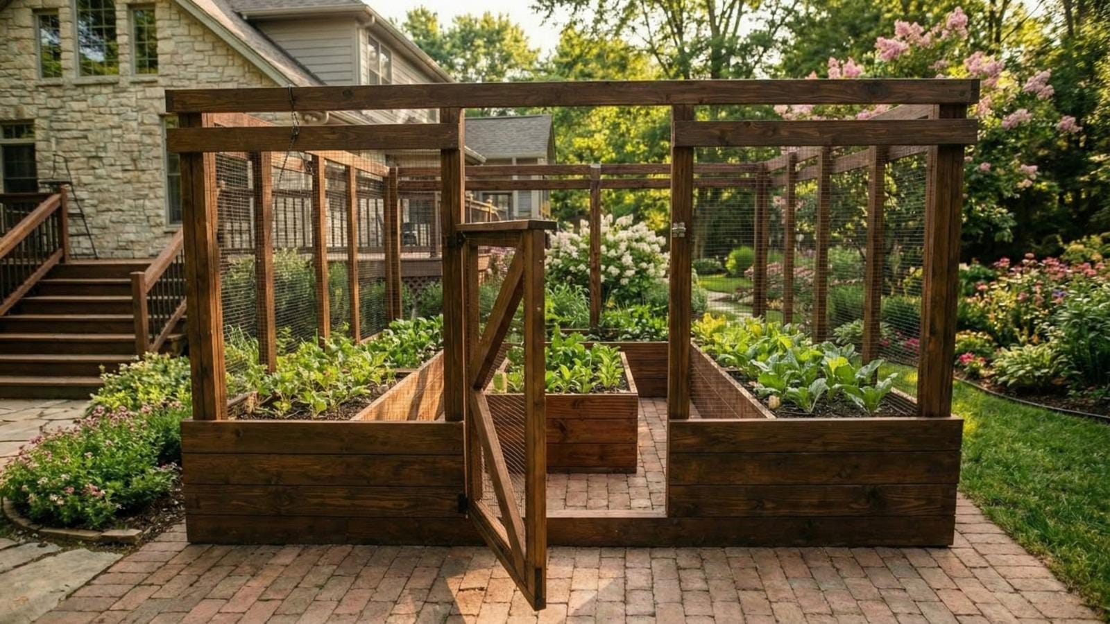 6x8 Garden Enclosure DIY Plans – Raised Bed Garden Fence With Door ...