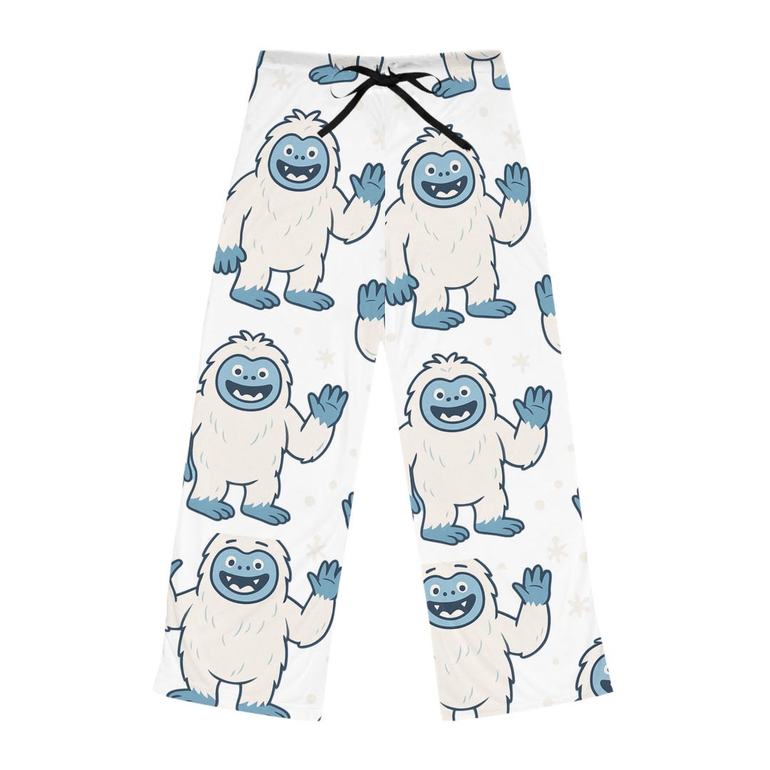 Women's Yeti Pattern Pajama Pants | Cute Snow Monster Lounge Bottoms - Etsy