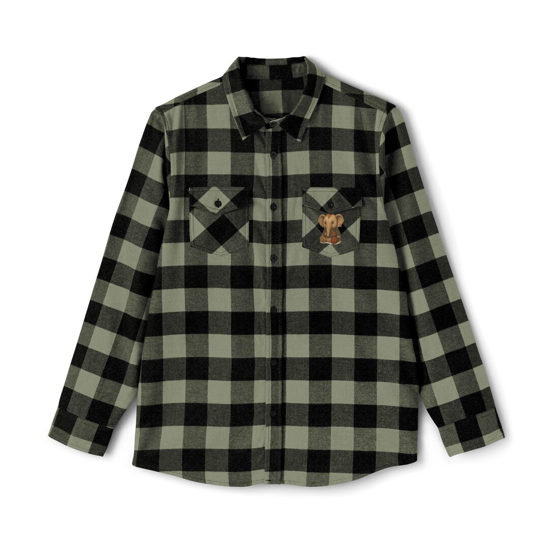 Flannel Shirt With Punk Plush Elephant Design | Cozy Fall Essential ...