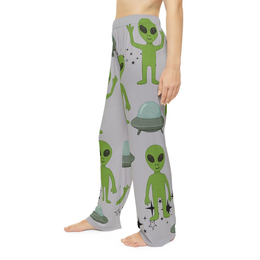 Green Alien Pattern Pajama Pants | UFO Space Print - Etsy