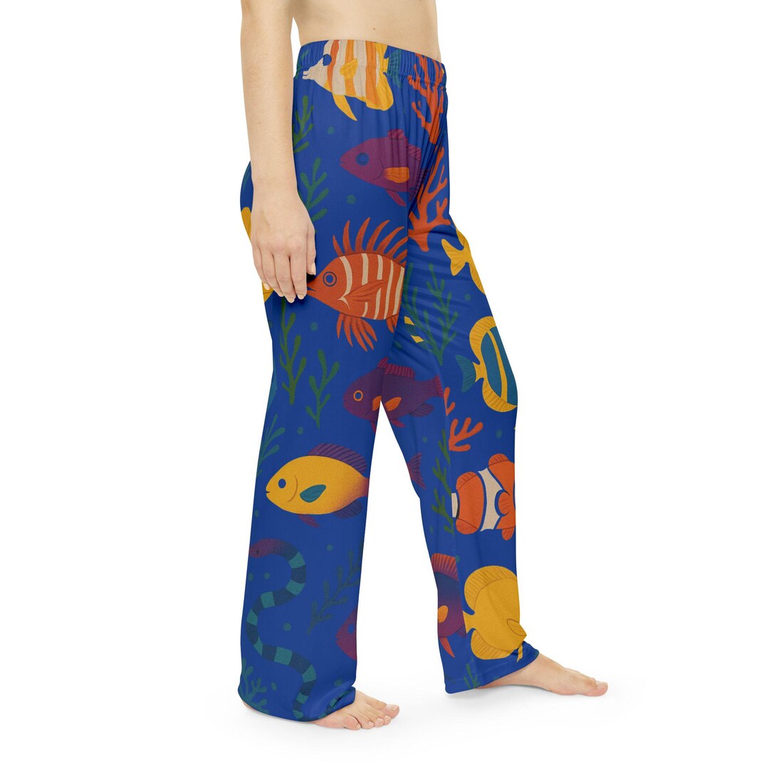 Underwater Women's Pajama Pants, Fish Print Sleepwear, Comfy Pants ...