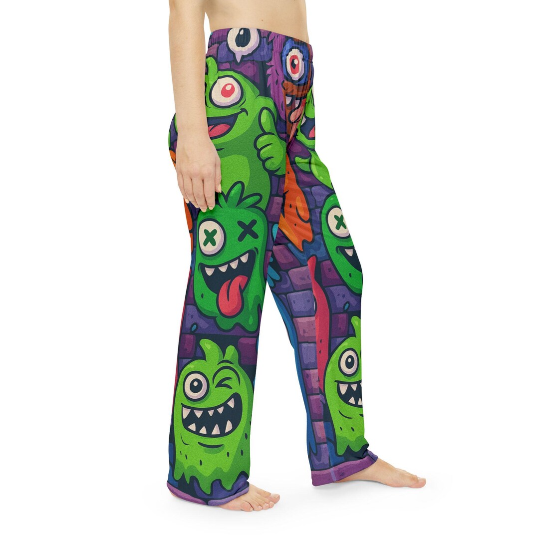 Colorful Cartoon Monsters Pajama Pants | All-over Print - Etsy