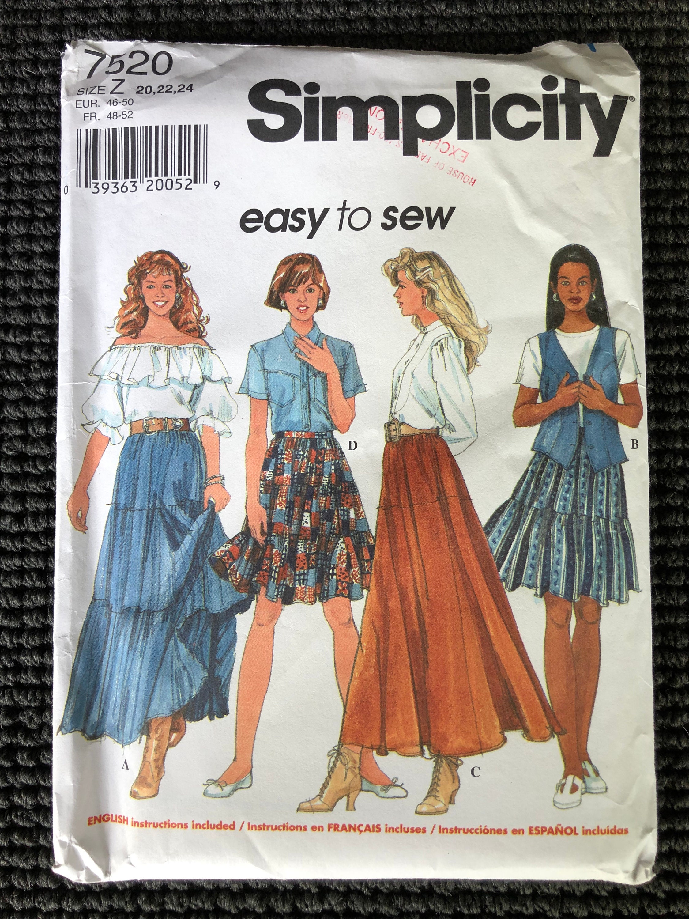 Craft Supplies & Tools Sewing & Fiber Vintage Simplicity 3769 Misses ...