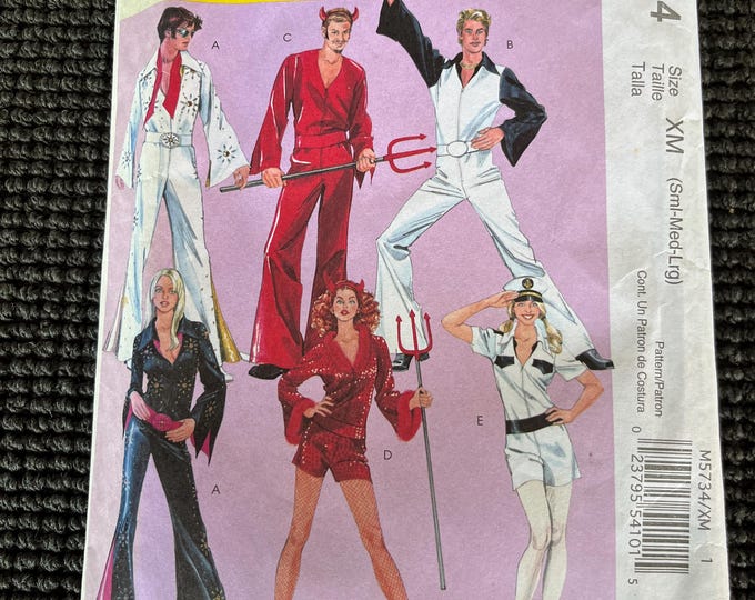Mccall's 5734 Costume Sewing Pattern Unisex Size S-L Jumpsuit Elvis ...