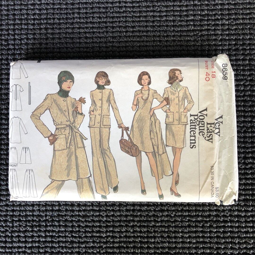 Vintage Vogue 8659 Misses Jacket Dress Skirt and Pants Sewing Pattern ...