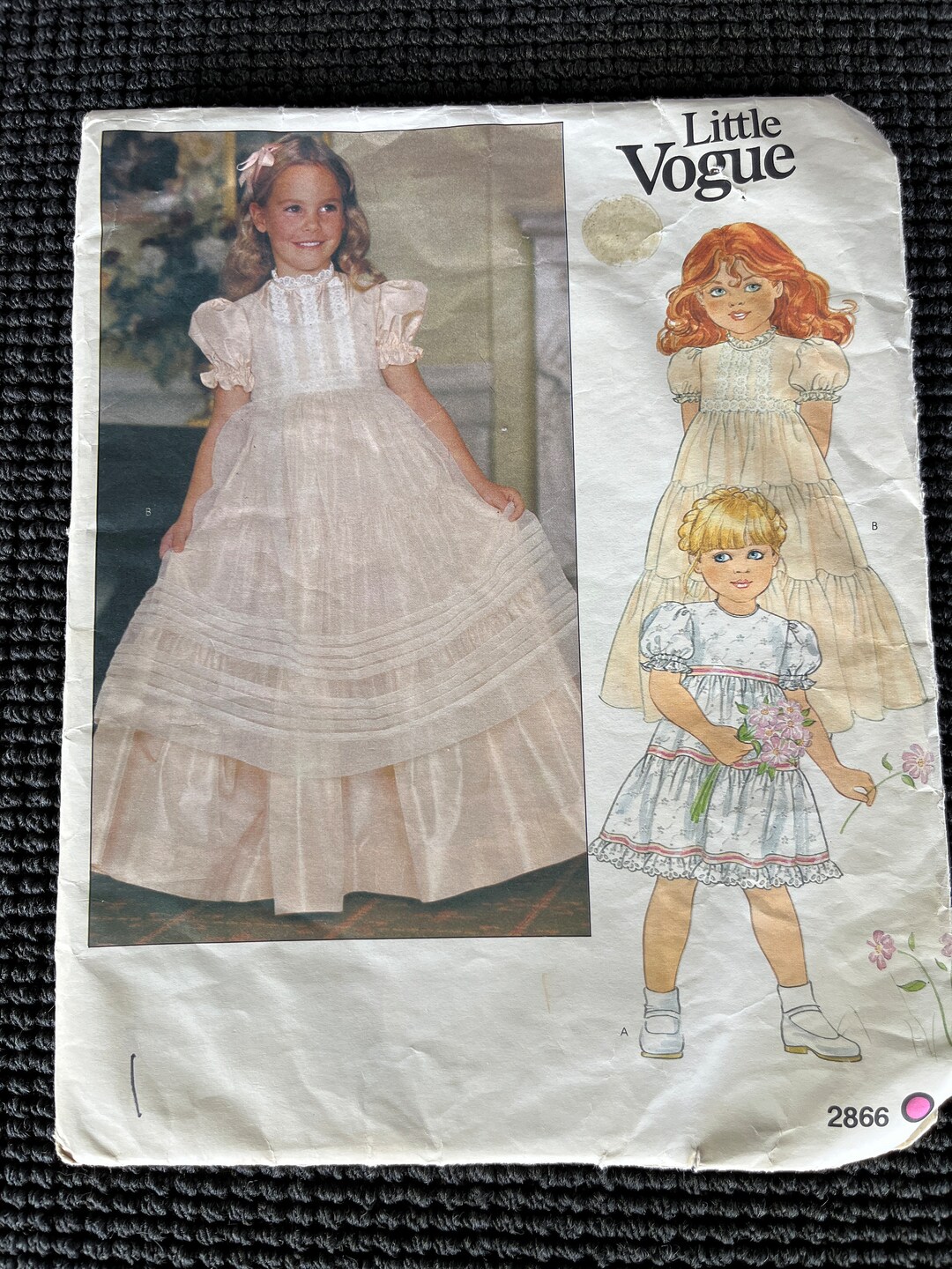 Vintage Little Vogue 2866 Girls Dress and Pinafore Sewing Pattern Size ...