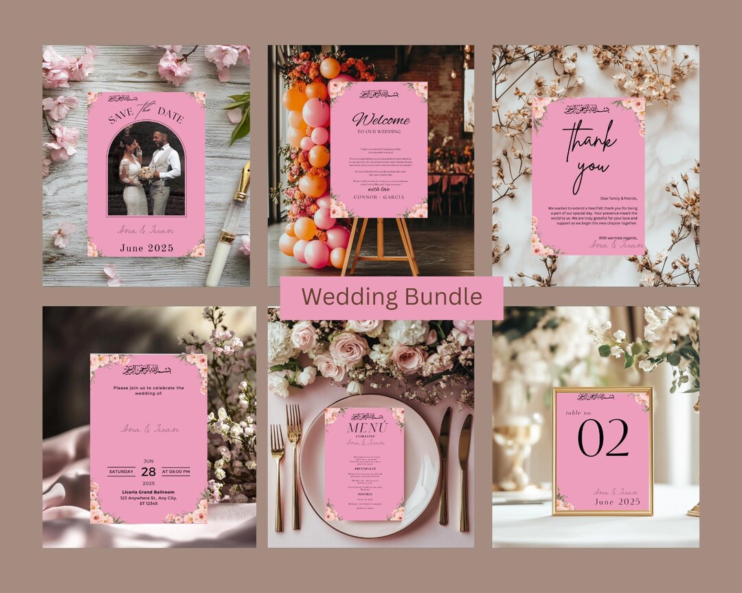 Wedding Templates, Digital Wedding Templates, Editable Wedding ...