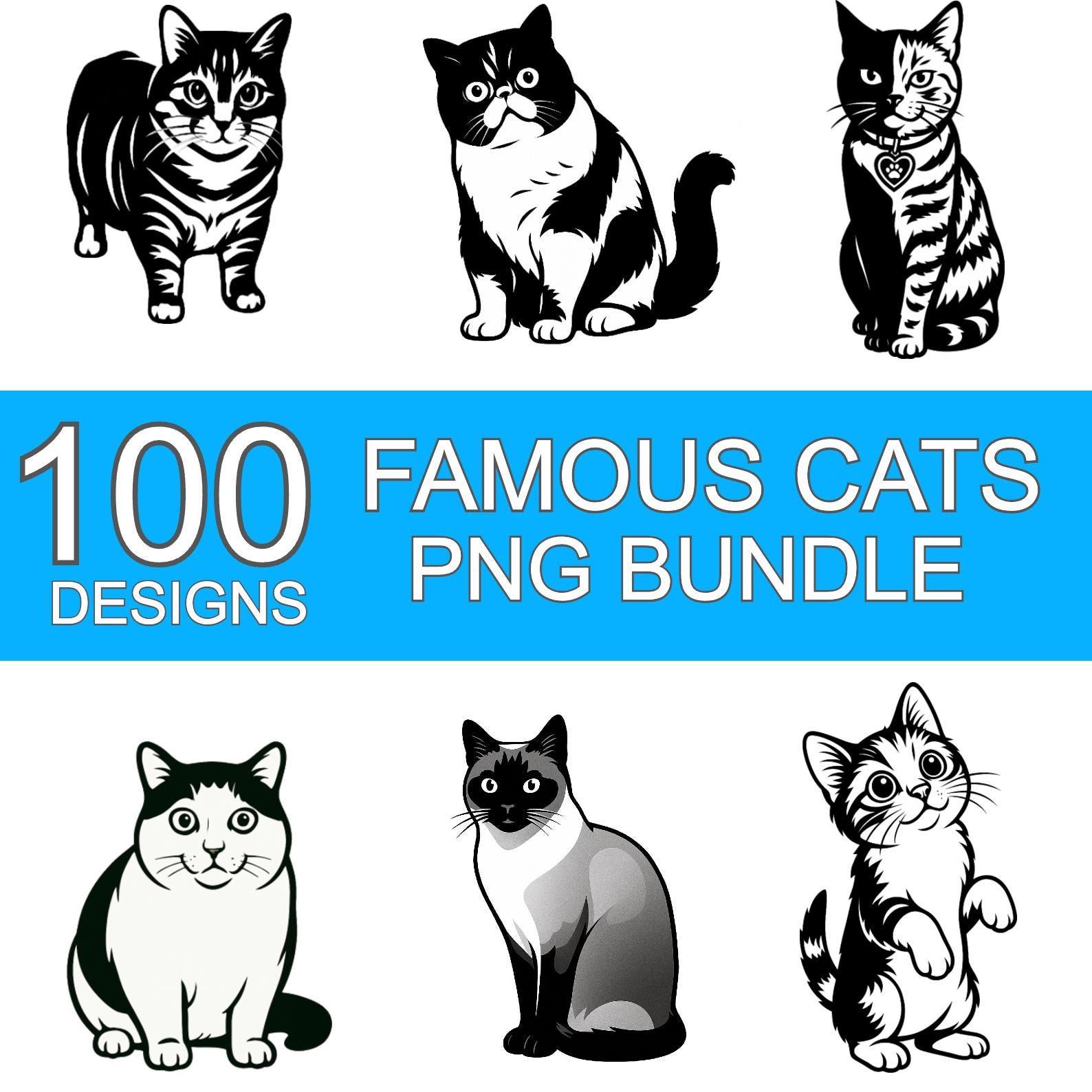 100+ Famous Cats PNG Bundle Clipart Cat Breeds Cute Cats Cut Files Cats ...