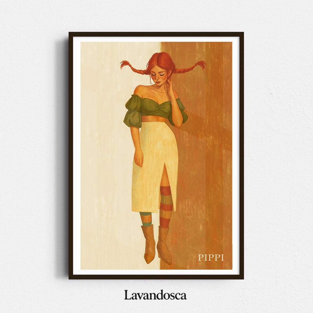 Pippi Langstrumpf Poster Digital Feminine Wall Art Scandi-stil Pippi ...
