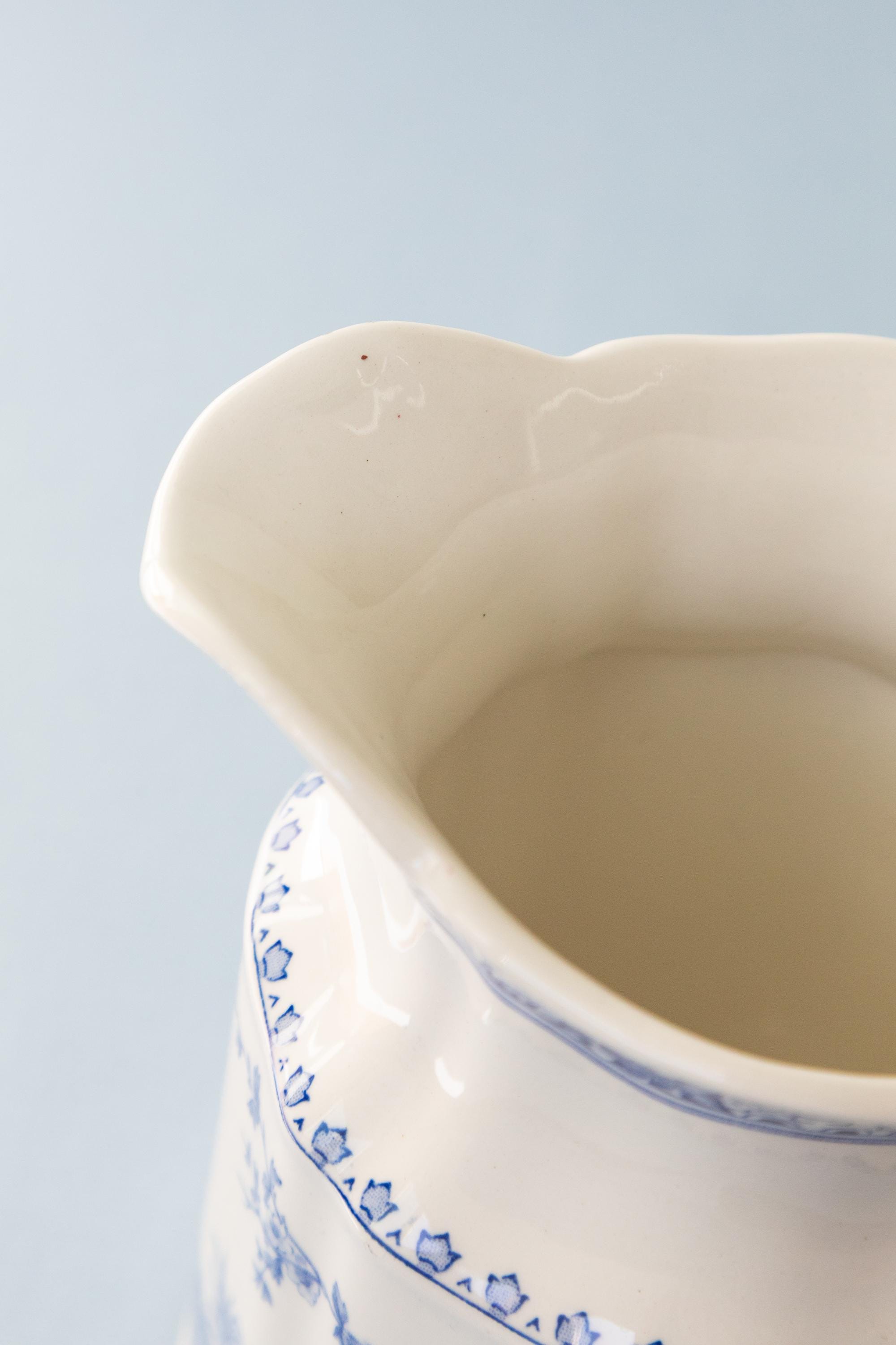 Furnival's Quail Antique Blue Transferware Pitcher - English Pottery ...