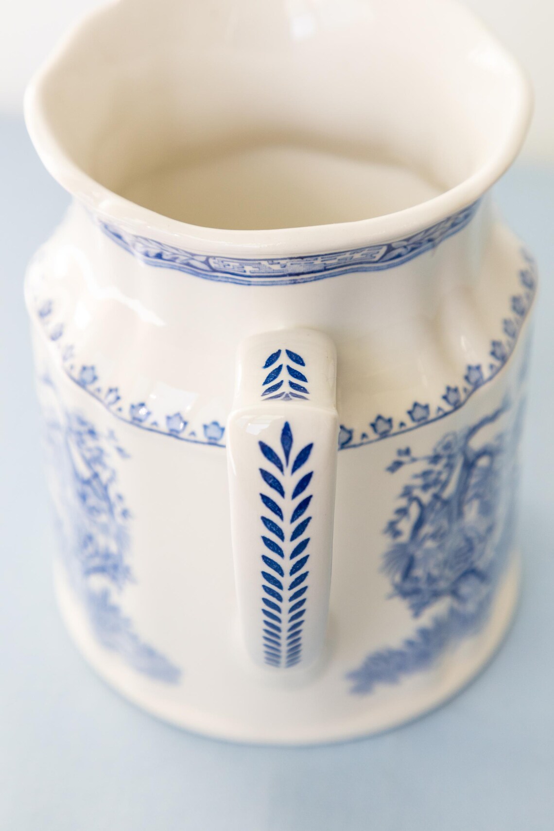 Furnival's Quail Antique Blue Transferware Pitcher - English Pottery ...