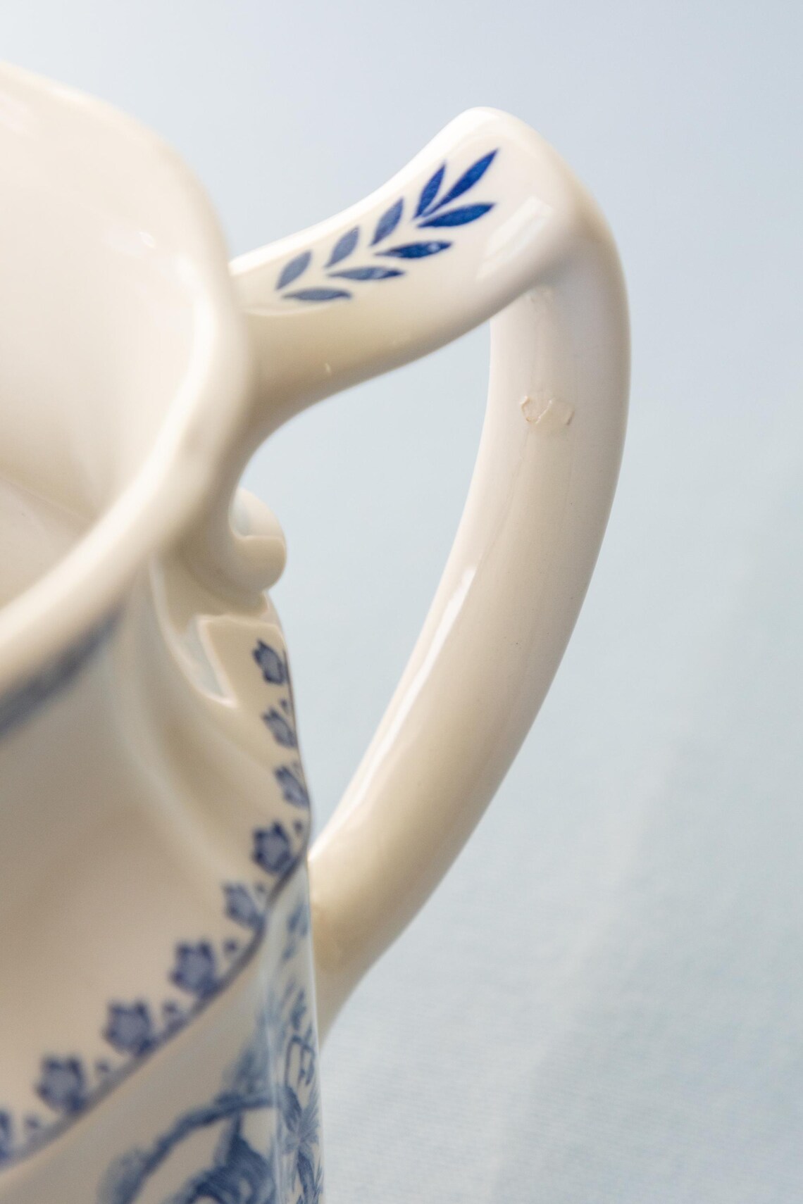 Furnival's Quail Antique Blue Transferware Pitcher - English Pottery ...