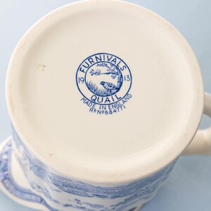 Furnival's Quail Antique Blue Transferware Pitcher - English Pottery ...