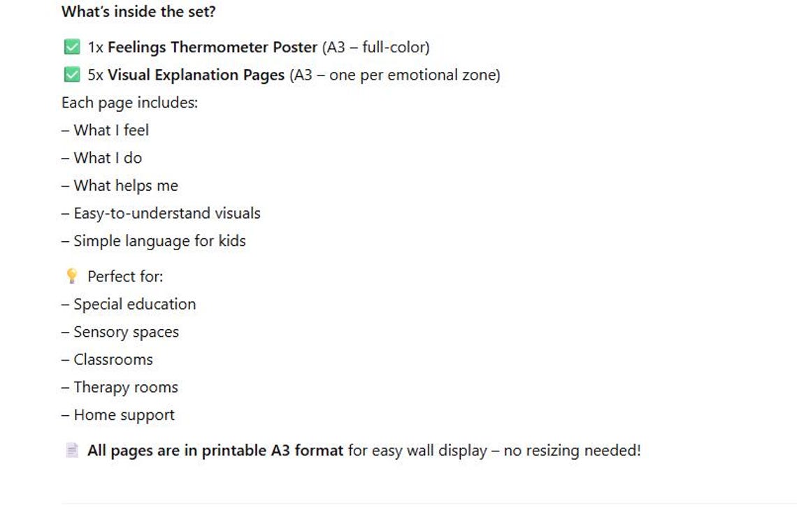 Editable Emotion Thermometer Poster – Visual SEL Tool for Autism and ...
