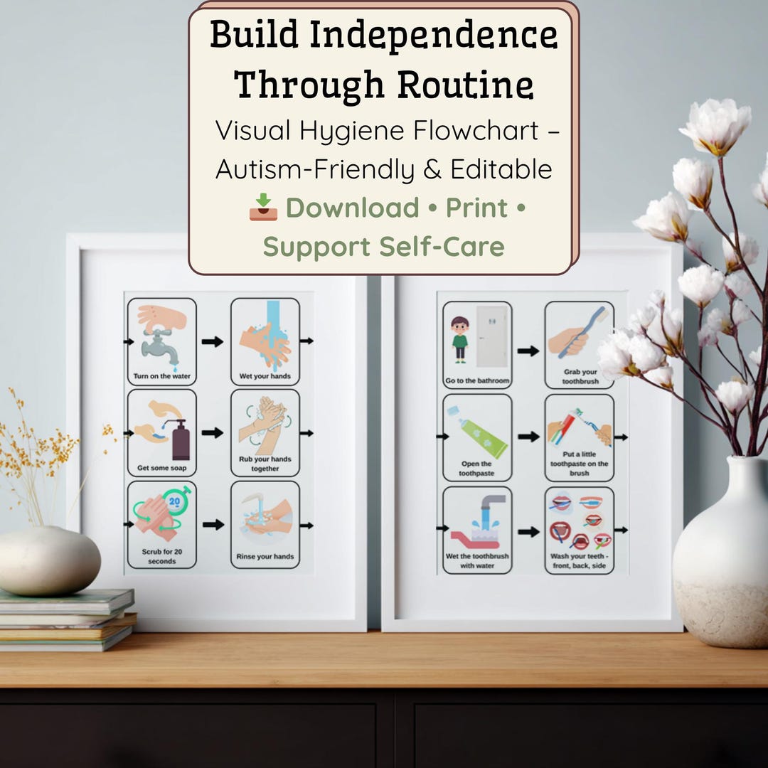 Daily Routine Flowcharts – Visual Schedule for Autistic Kids - Etsy ...