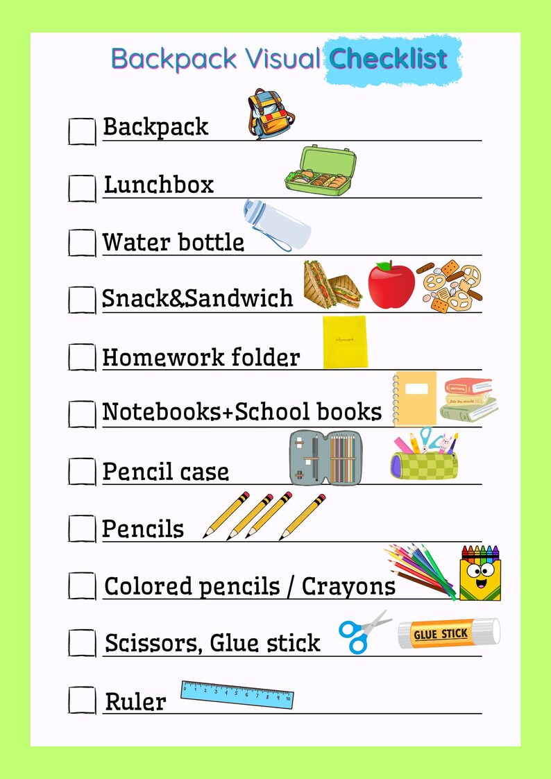 School Days Visual Bundle | Routine Cards, Goal Tracker & Checklist for ...