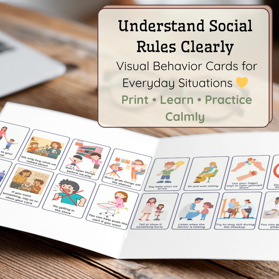 Social Rules Visual Cards – Autism & Everyday Routines (PDF) - Etsy