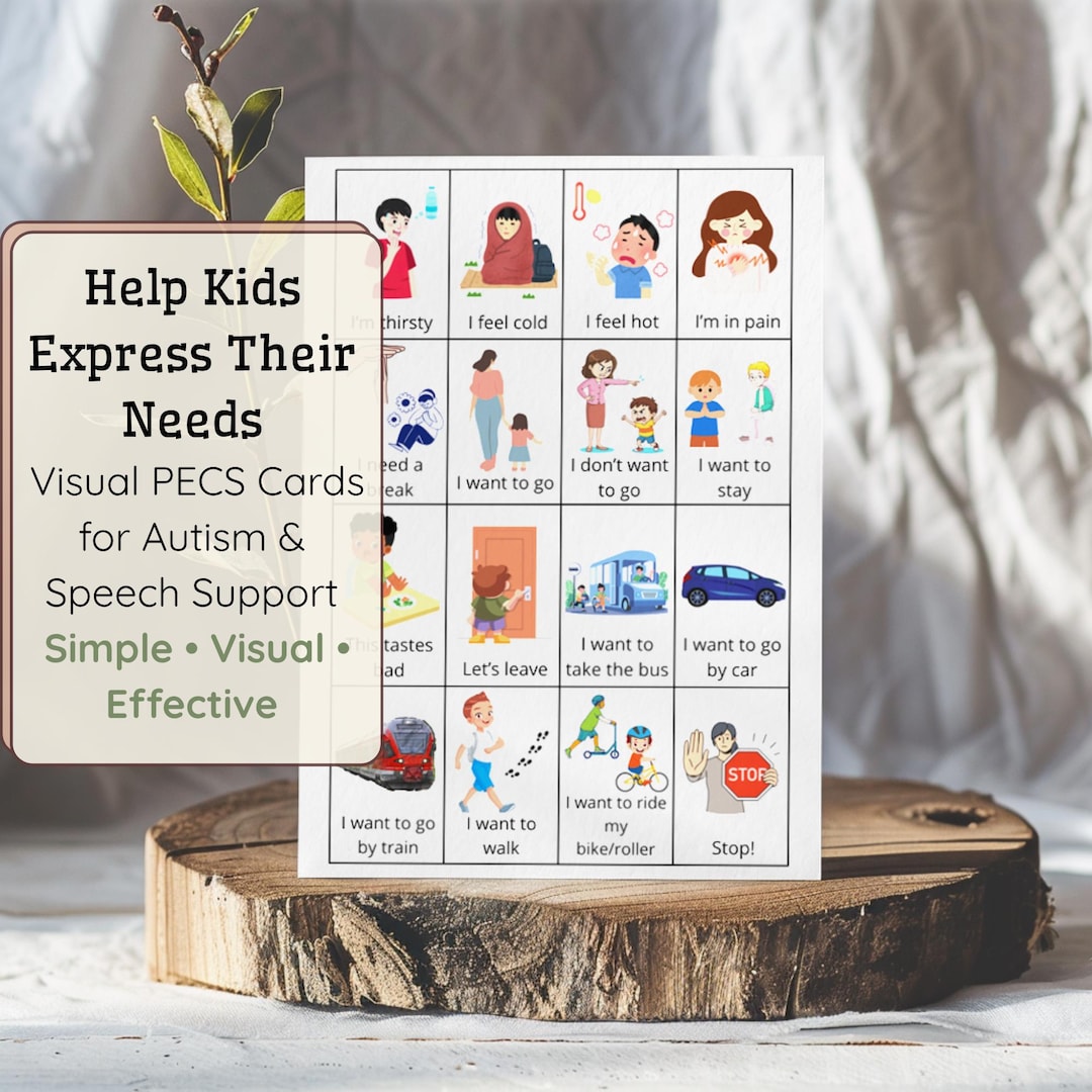 PECS Visual Cards – Autism & Nonverbal Communication Tool (printable ...