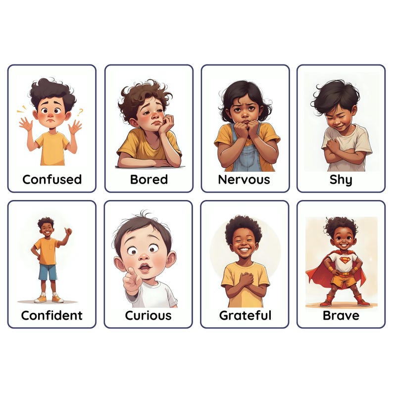 32 Editable Emotion Cards for Kids | Printable Visual Feelings ...