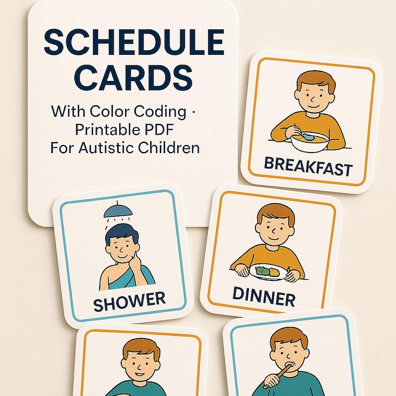 Printable Daily Routine Cards • Visual Schedule for Autistic & ADHD ...