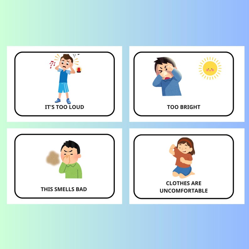 Autism and ADHD Visual Cards – 28 Sensory Needs and Self-regulation ...