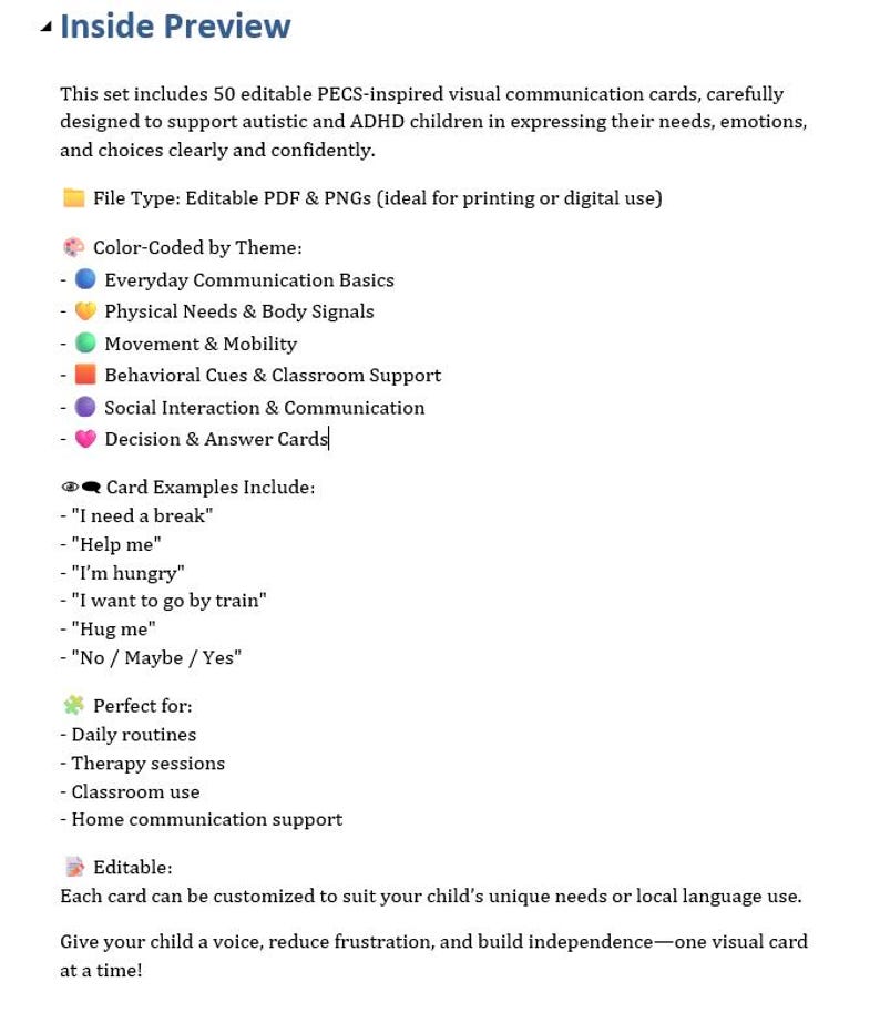 Editable and Printable PECS Visual Communication Cards | Autism & ADHD ...