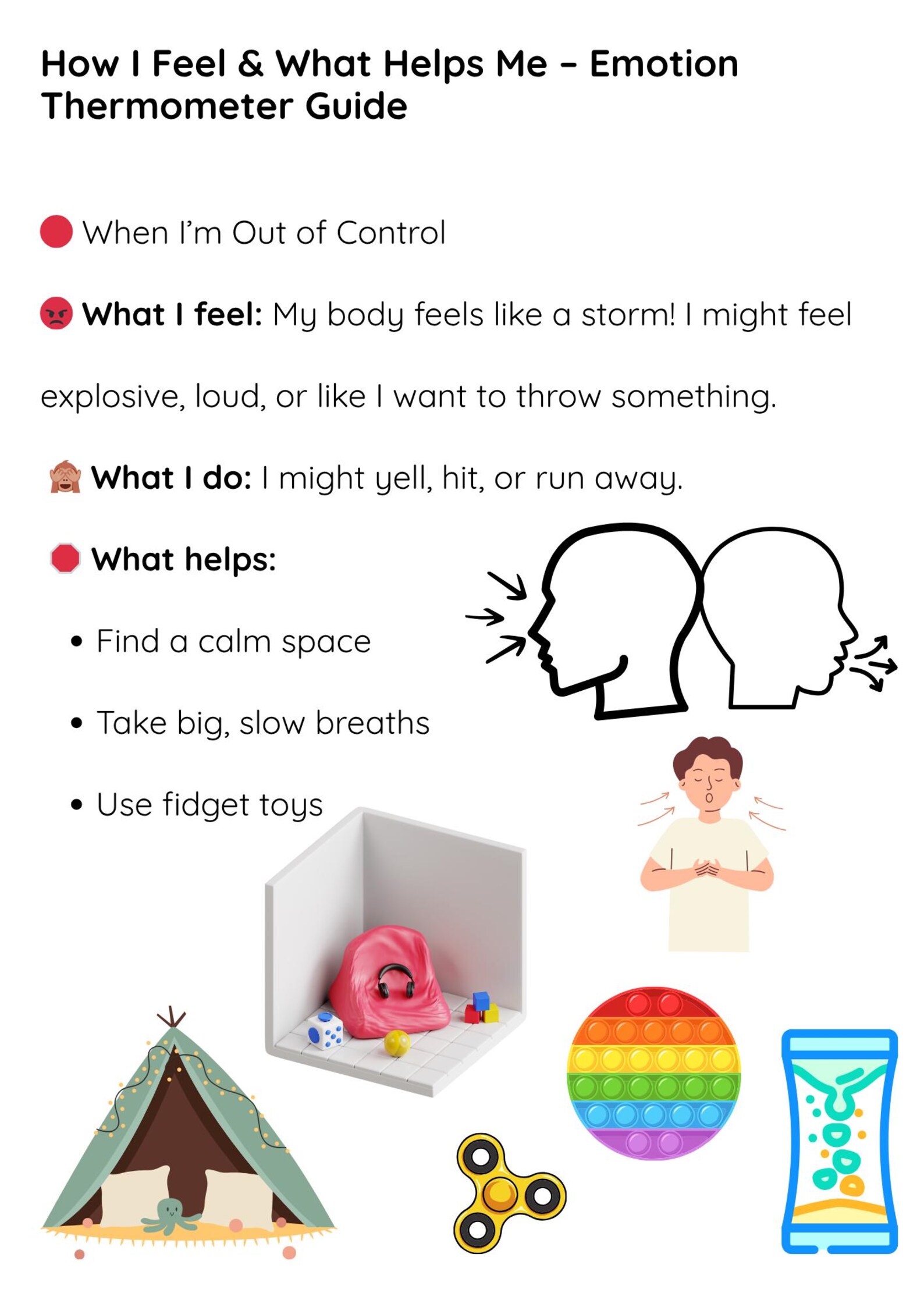 Editable Emotion Thermometer Poster – Visual SEL Tool for Autism and ...