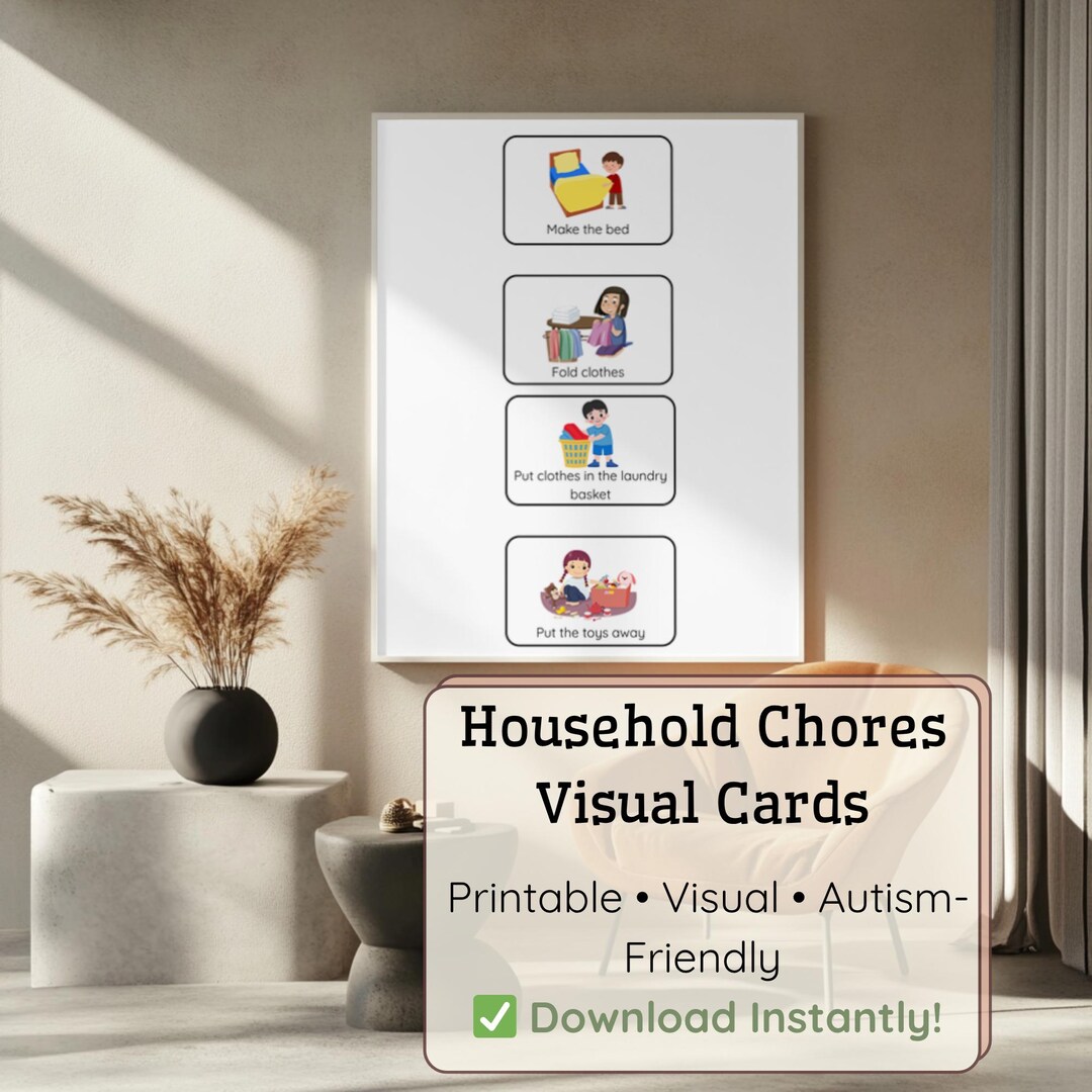 Visual Household Chores Flashcards for Autism & ADHD (PDF) - Etsy UK
