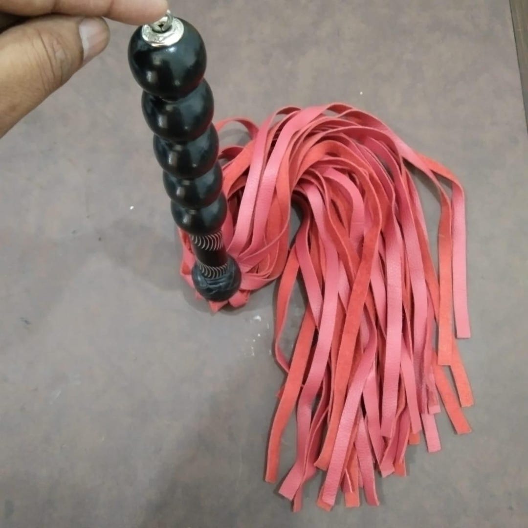 Leather Flogger Red Handmade Genuine Cowhide Leather Flog 18 Inch Soft ...