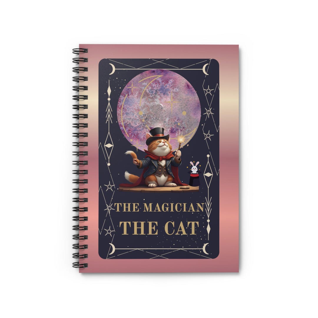The Magician Cat Spiral Notebook - Mystical Tarot Journal for Writers ...