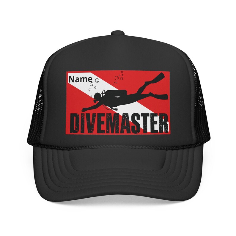 PERSONALIZED DIVEMASTER Trucker Cap | Scuba Diver Flag, Silhouette - Etsy