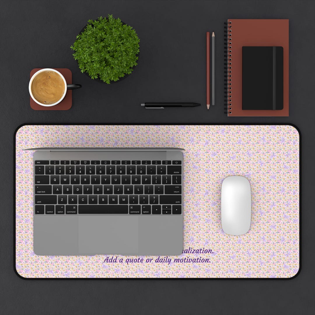 Personalized Floral Desk Mat: Custom Neoprene Office Decor - Etsy