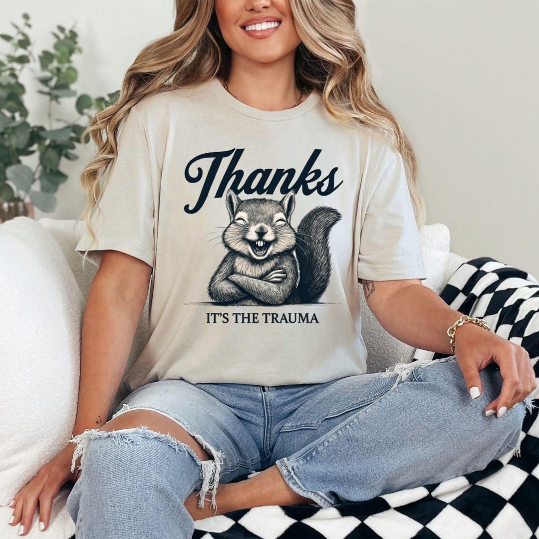 Funny Squirrel Shirt Cute Animal Graphic Tee Mental Health Humor Top ...